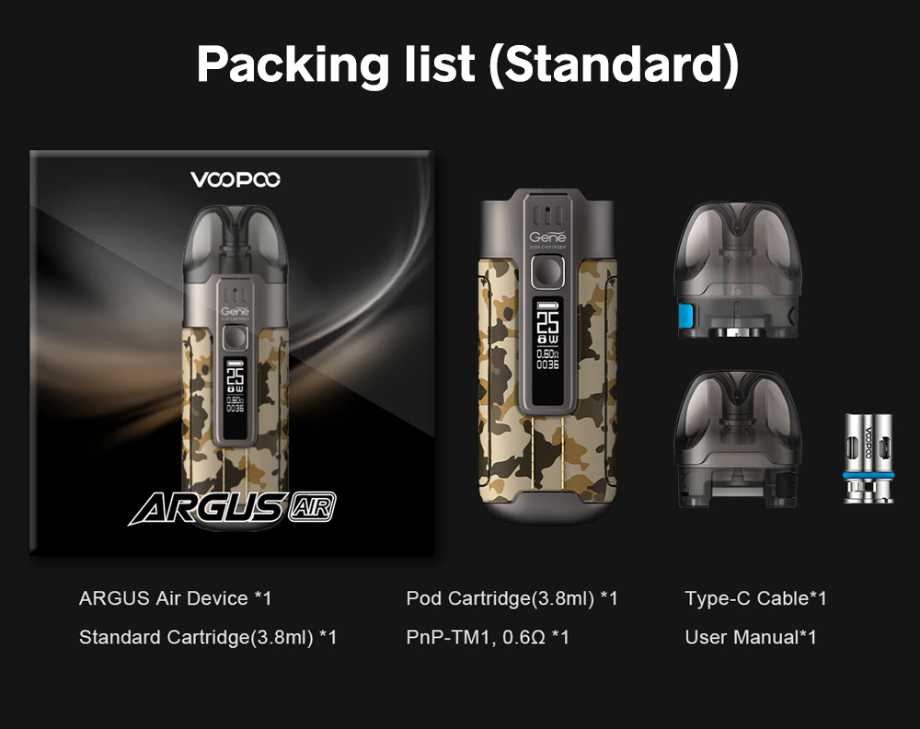 POD система — VOOPOO Argus AIR Classic Black – купить в интернет ...